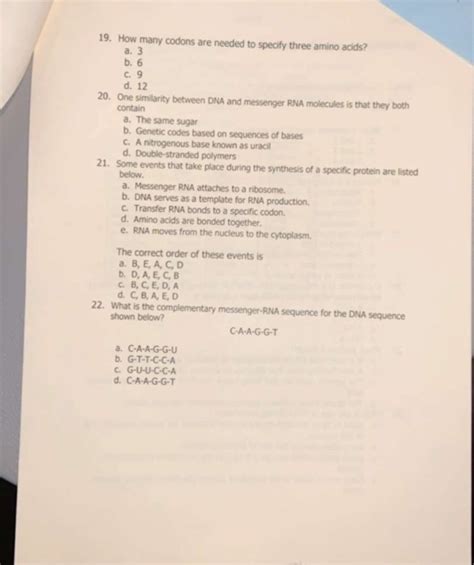 Solved How Many Codons Are Needed To Specify Three Amino Chegg Com
