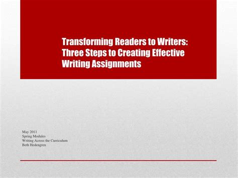 ppt transforming readers to writers three steps to creating