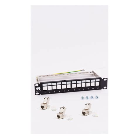 Netrack Keystone Patch Panel 10 12 Ports Ftp Equipped With 12x Keystone Jack Cat 6a