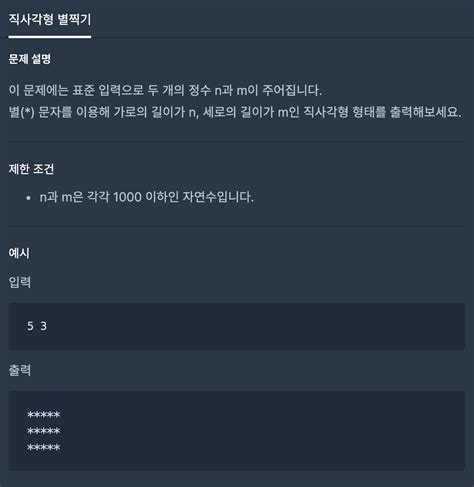 프로그래머스 12969 직사각형 별찍기 yeen blog