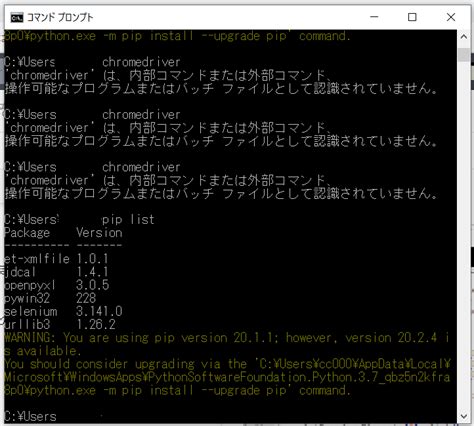 python webdriverが認識されない