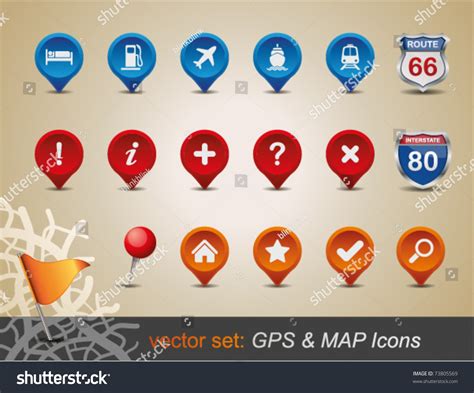 Gps Map Icon Set Vector Illustration Stock Vector Royalty Free Shutterstock