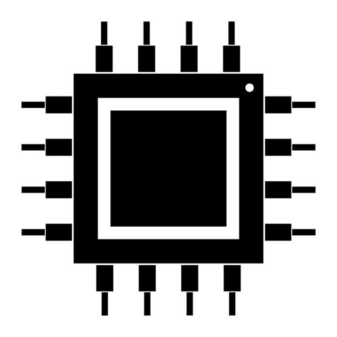 Simple Illustration Of Digital Electronic Computer CPU Chip Icon Vector Art At Vecteezy