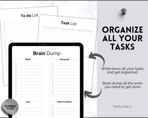 Task Triage To Do List Printable Brain Dump Template Task Etsy Australia