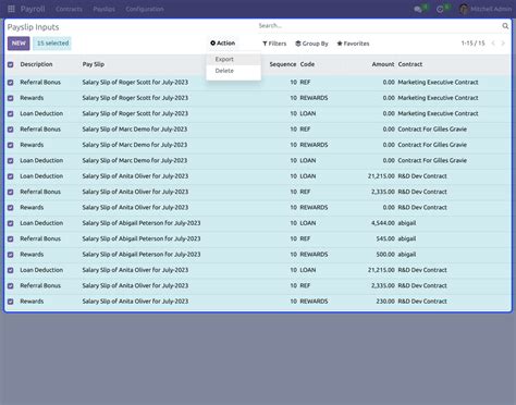 Odoo Payslip Inputs Csv Mass Upload Payslip Bulk Data Update By Csv Webkul