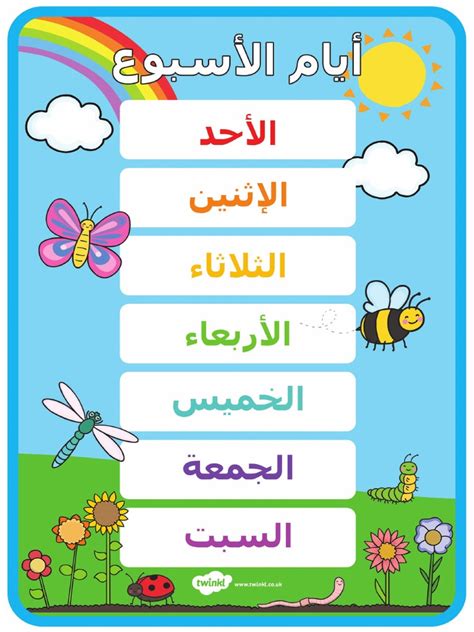 ملصق أيام الآسبوع Pdf