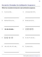 Recursive Formulas For Arithmetic Sequences Worksheets Worksheets Library
