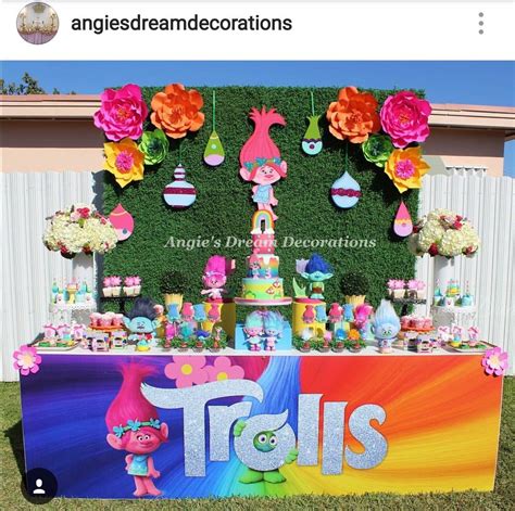 Trolls Dessert Table Ideas Trolls Birthday Party Table Set Up Trolls