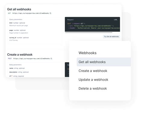 API Webhooks Integrations SurveySparrow Connectivity Solutions