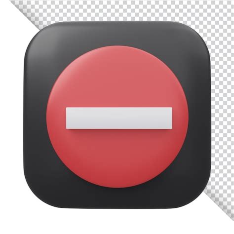 Premium Psd 3d Minus Button Illustration