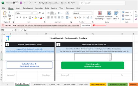 how do i access stock financial data using ms excel trendlyne