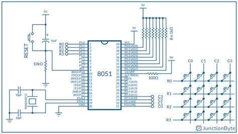 How To Interface A 4x4 Matrix Keypad With An 8051 Microcontroller Junctionbyte