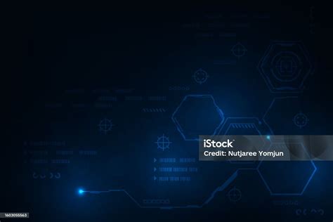 육각형 모양의 기하학적 미래 배경을 가진 벡터 하이테크 라인 회로 기술 0명에 대한 스톡 벡터 아트 및 기타 이미지 0명 가상현실 개념 Istock