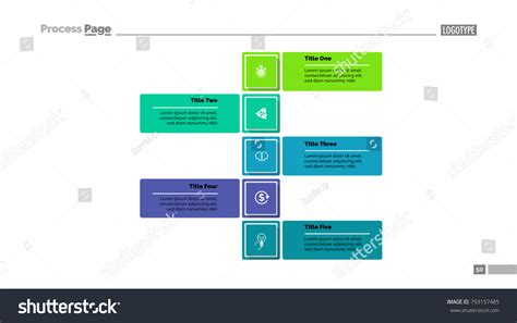 Five Steps Strategy Slide Template Stock Vector Royalty Free
