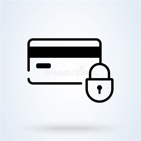 Secure Credit Card Minimal Vector Icon Stock Vector Illustration Of