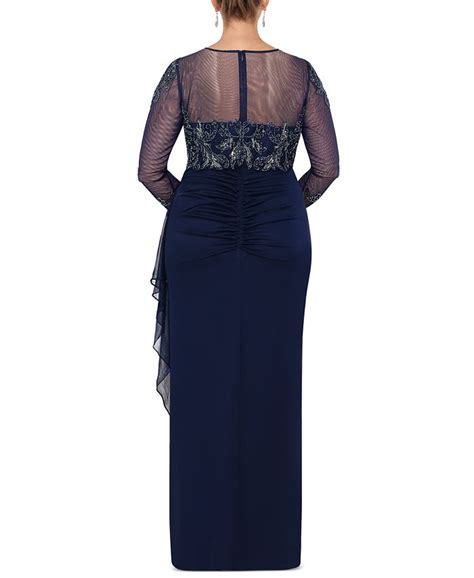 Xscape Plus Size Illusion Lace Gown Macys
