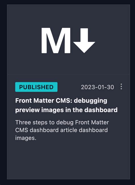Front Matter Cms Debugging Preview Images In The Dashboard Nick Gracilla