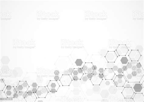 기술 배경과 과학 스타일의 추상 육각 분자 구조 의료 디자인입니다 벡터 일러스트 육각형에 대한 스톡 벡터 아트 및 기타 이미지 육각형 흰색 배경 추상적인 Istock