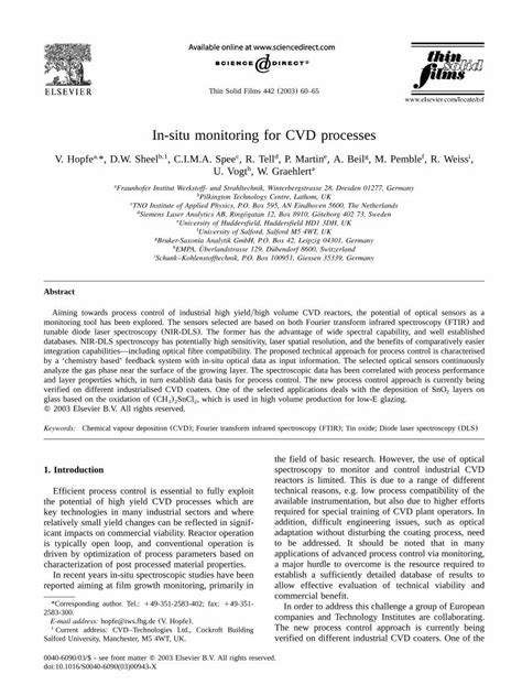 Pdf In Situ Monitoring For Cvd Processes Dokumen Tips