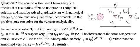 solved question 2 the equations that result from analyzing