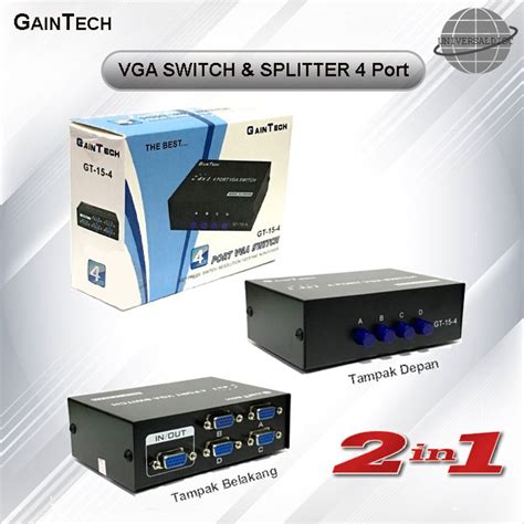 Jual VGA Switch Splitter 4 Port Gaintech Switch Splitter VGA 4 Port Shopee Indonesia