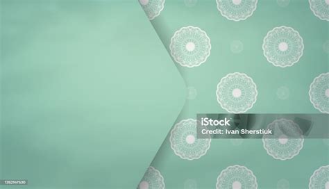 그리스어 흰색 패턴과 텍스트 아래에 배치 민트 색상 배너 0명에 대한 스톡 벡터 아트 및 기타 이미지 0명 곡선 다마스크 천 Istock