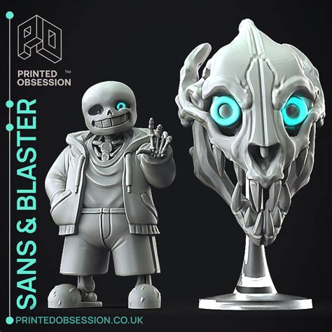 Sans And Gaster Blaster Undertale Fan Art 3d Model By Printedobsession On Thangs