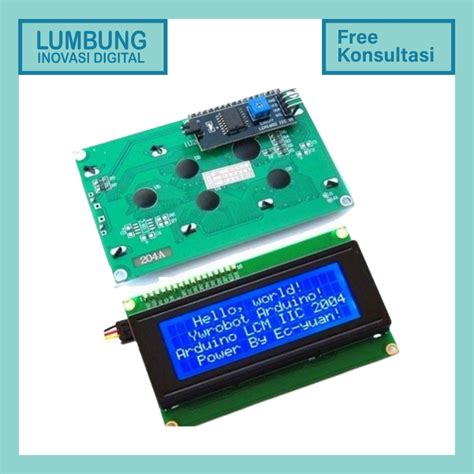 Jual LCD CHARACTER 20X4 2004 5V BLUE BACKLI GHT MODULE I2C MODULE Arduino Shopee Indonesia
