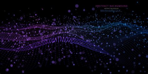 추상적 인 배경 미래 물결 에서 점에서 와 입자 통하고 있는 Black 기술 개념 분석 데이터 비즈니스 과학 및 기술 데이터 분석을 위한 Banner 빅 데이터 0명에 대한