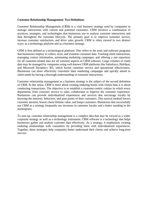 Module 11 Assignment Pdf Customer Relationship Management