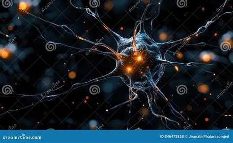 Neural Network Visualization With Glowing Neurons And Connections Stock
