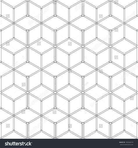 Seamless Geometric Pattern 3d Wireframe Structure Stock Vector Royalty Free 789304918