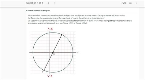 Solved Mohr S Circle Is Shown For A Point In A Physical Chegg Com
