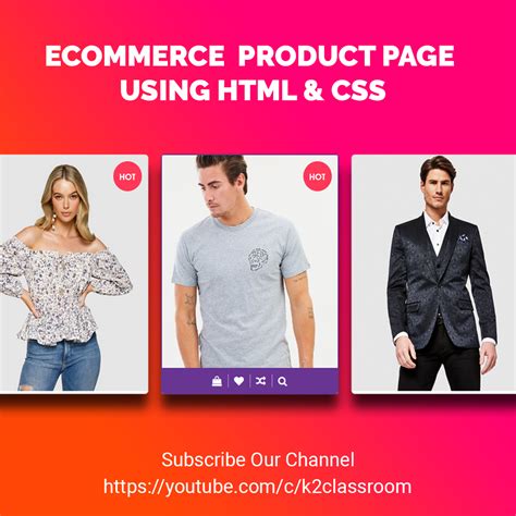 K2classroom Create Ecommerce Product Page With Html