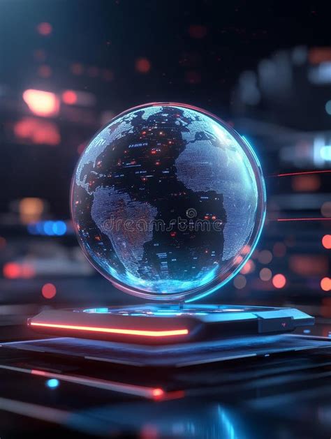 Global Network Connection Futuristic Globe Digital Data Network Infrastructure Technological