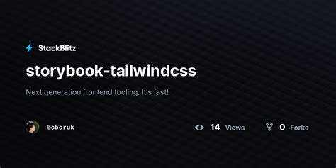 Storybook Tailwindcss StackBlitz