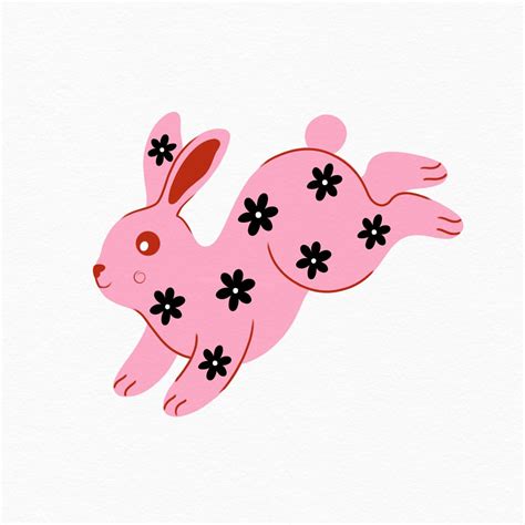 Pink Bunny Illustration By Kotastiia