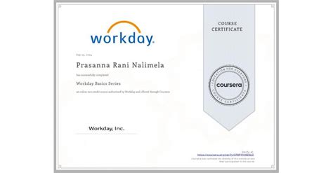 prasanna nalimela on linkedin completion certificate for workday basics series