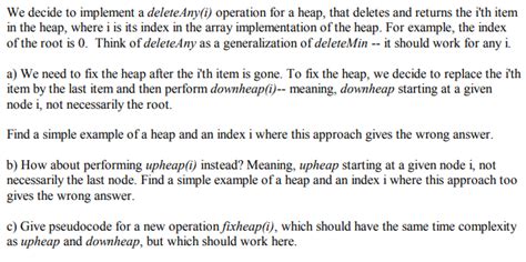 Solved We Decide To Implement A DeleteAny I Operation For Chegg
