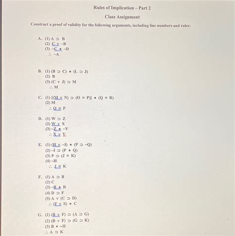 [solved] construct a proof of validity for the following arguments