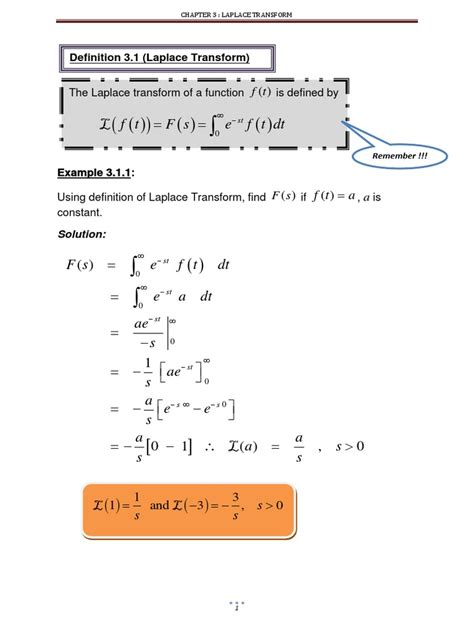 Lecture Note Chap 3 De Pdf Laplace Transform Function Mathematics