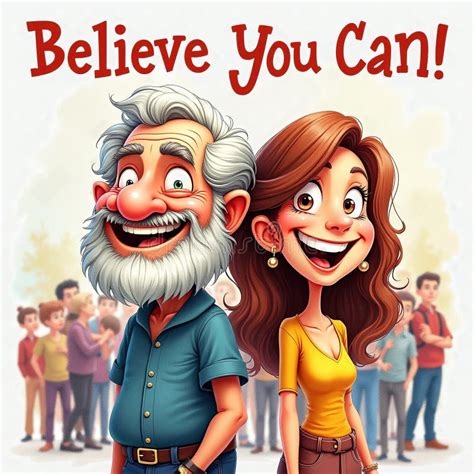 Cartoon Comic Character Smile Clipart Believe You Can Positive Attitude