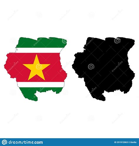 Suriname Editable Outline Map Vector Illustration 254588824