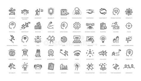 Core Values Line Icons Vector Outline Symbols Stock Vector Illustration Of Outline Business