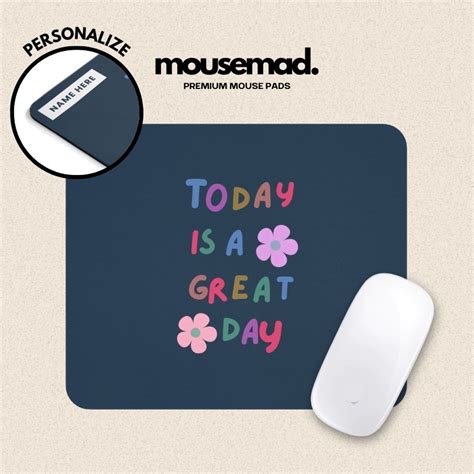 Mousemad Mouse Pad Great Day Thick Non Slip Large Gaming Desk Mat With Rubber Base Quote