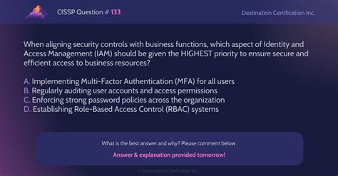 Cissp Question 133 Analyze And Comment Destination Certification