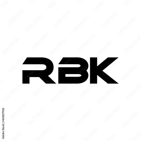 Rbk Letter Logo Design With White Background In Illustrator Vector