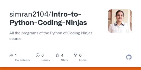 Github Simran2104intro To Python Coding Ninjas All The Programs Of