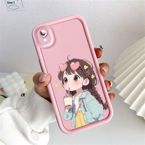 Casing Hp Vivo Y C Y Y S G Cewek Estetik Korea Kartun Seorang Gadis Cantik Dan Artistik