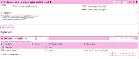 report on audit sys audit table through database servicenow